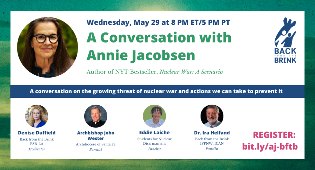 A Conversation with Annie Jacobsen on May 29 – PAX Christi Metro New York