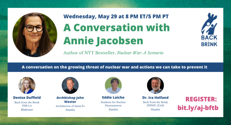 A Conversation with Annie Jacobsen on May 29 – PAX Christi Metro New York